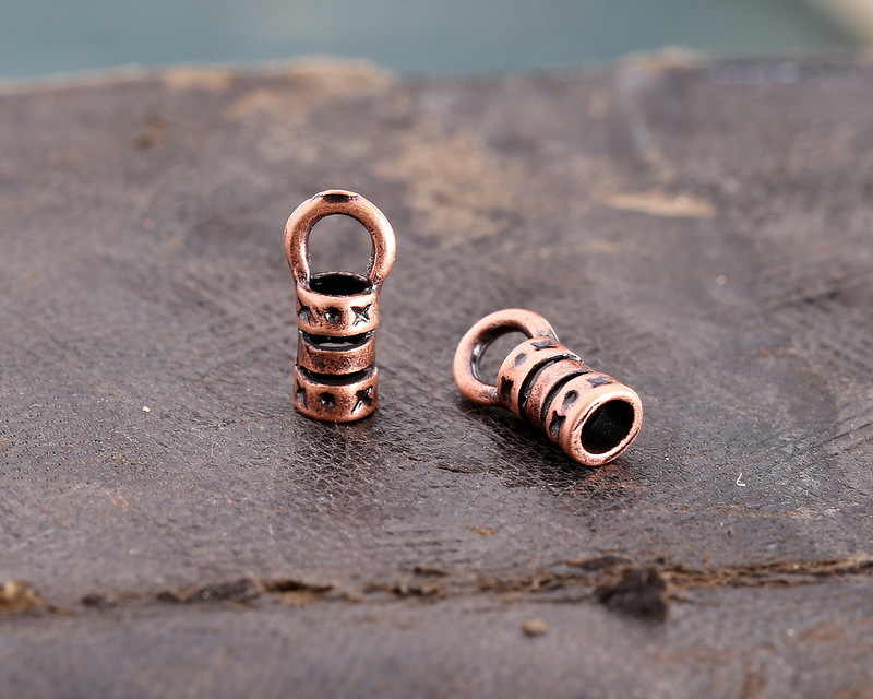 Antique Copper (plated) Crimp Cord End 2.5mm