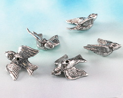 Green Girl Pewter Flying Bird 21mm