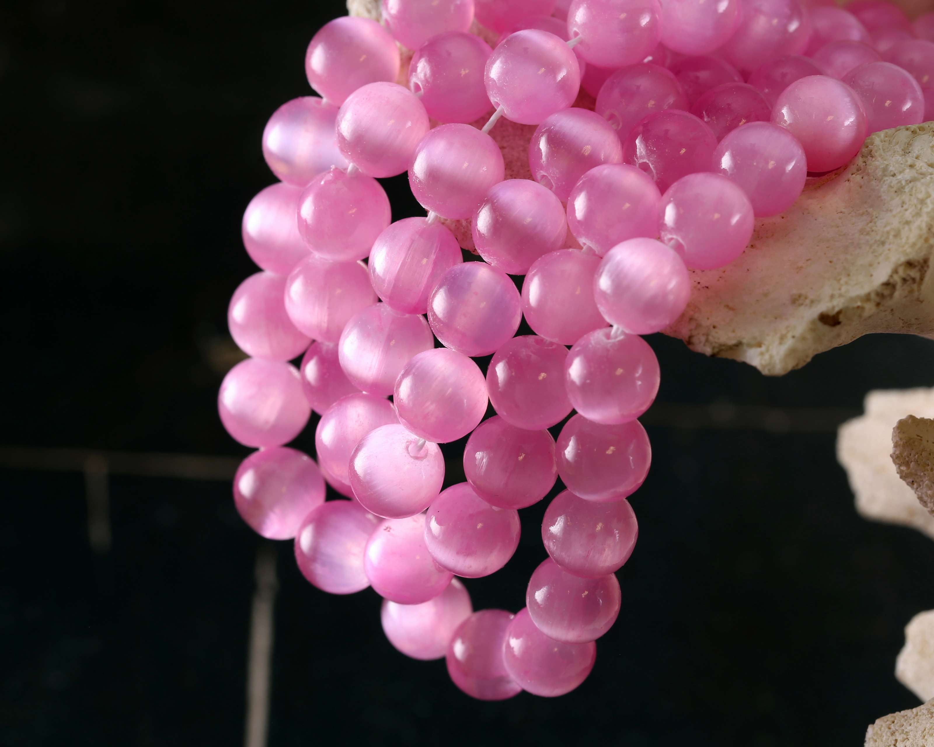Pink Selenite Round 8mm