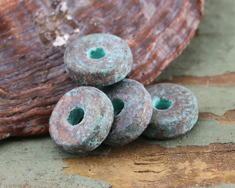 Mykonos Metalized Ceramic Copper Patina Spacer 3x9mm