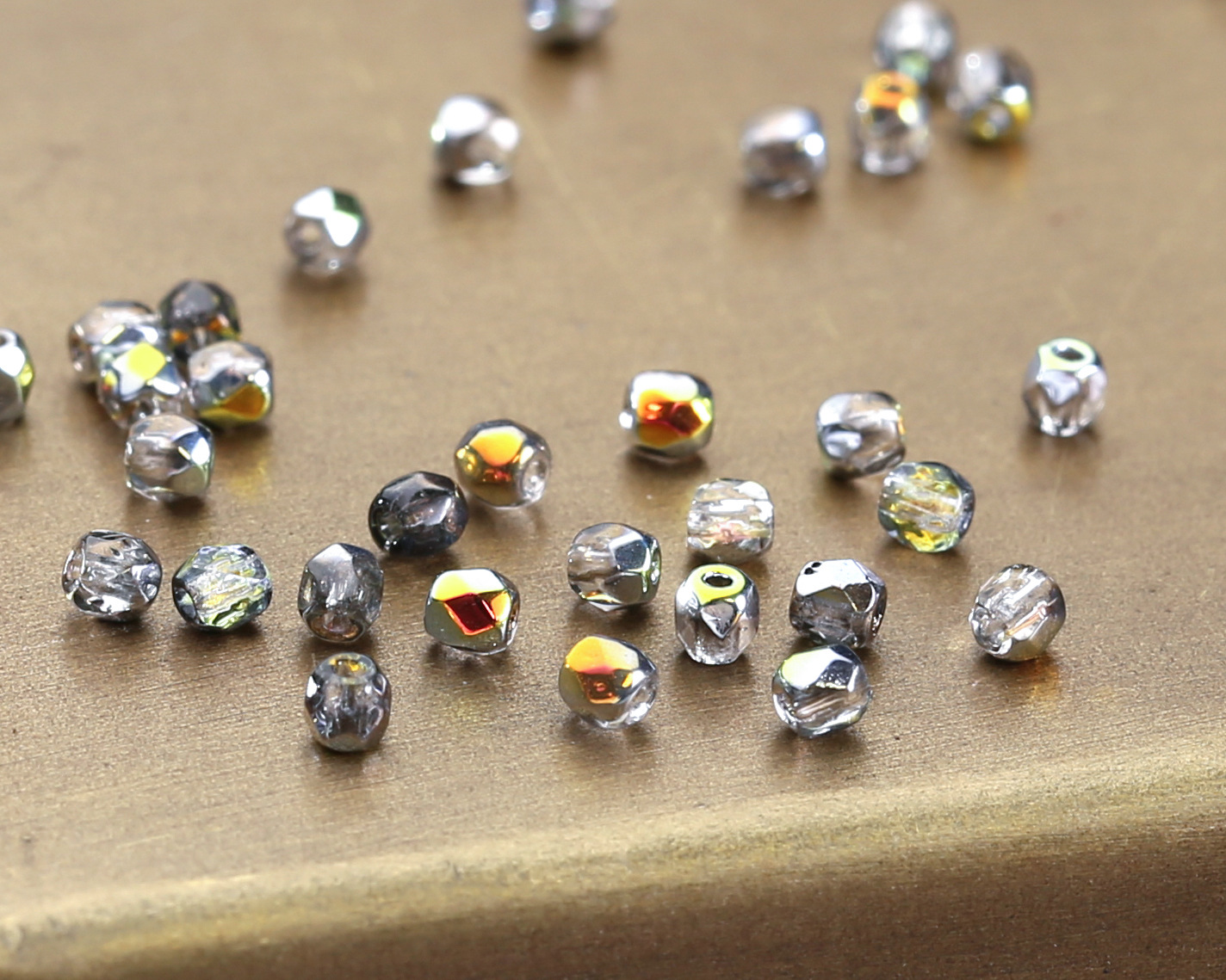 Czech Glass Crystal w/ Vitrail Fire Polished Round 2mm