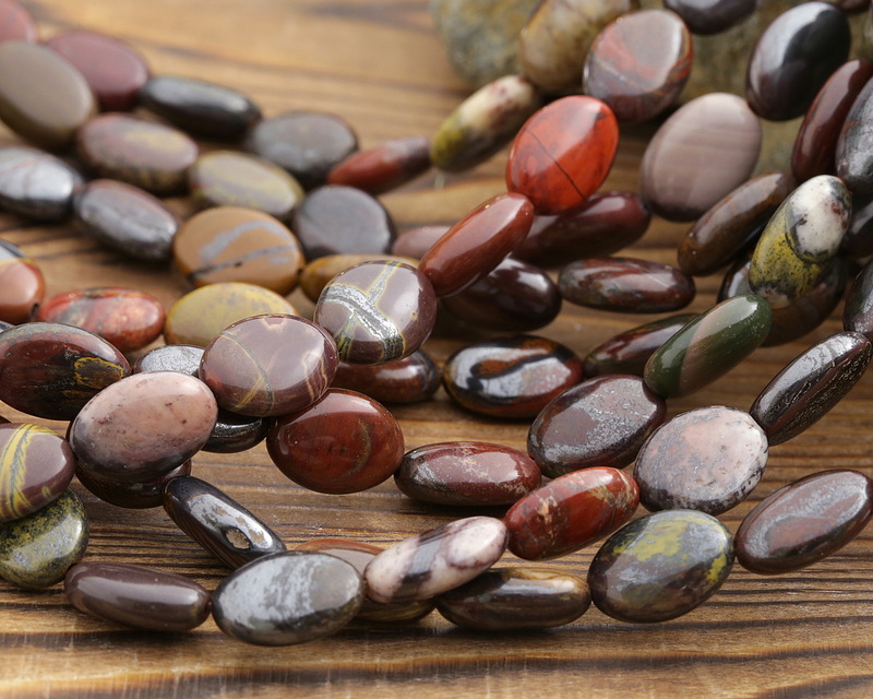 Red Tiger Iron Flat Oval 14x10mm