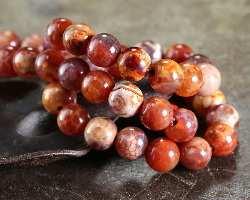 Rust Fire Agate Round 8mm