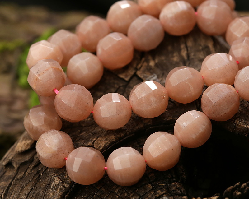 Peach Moonstone Step Cut Round 9.5-10mm