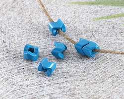 Turquoise Enamel Chevron Bead 4x5mm