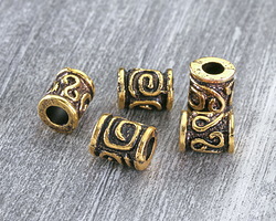 Mykonos Antique Gold (plated) Spiral Key Barrel 10x8mm