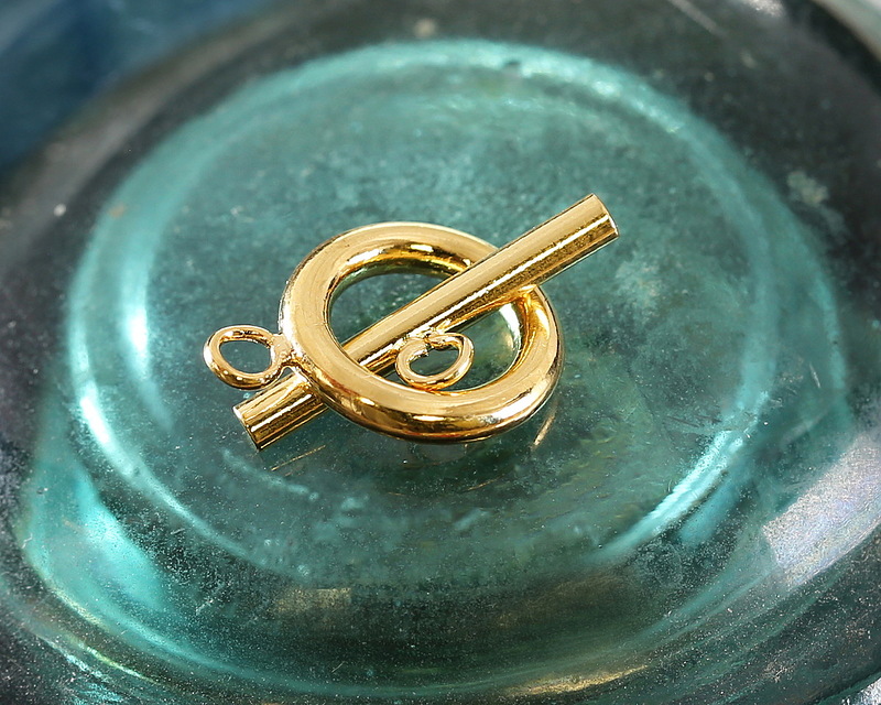 Gold (plated) Toggle Clasp 14x11mm, 16mm Bar