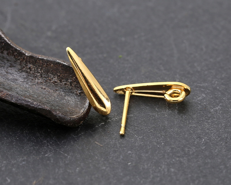 Gold (plated) Drop Earring w/ Loop 12mm