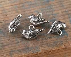 Green Girl Pewter Tiny Bird Charm 17x9mm