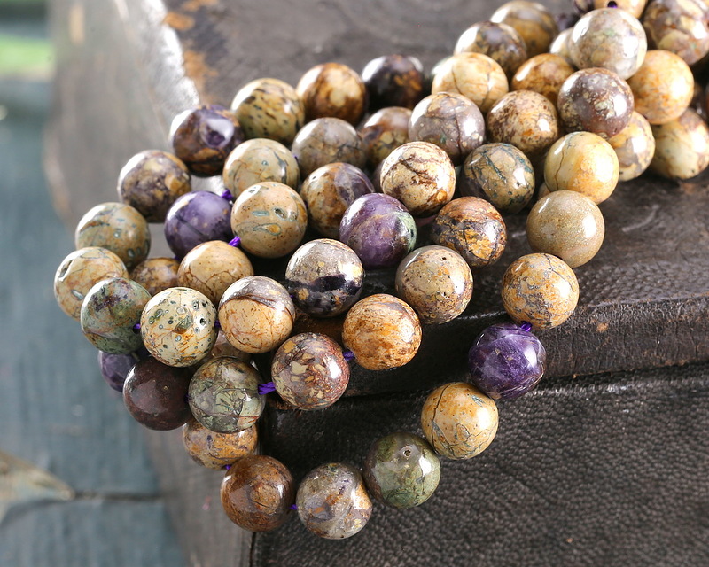 Purple Terra Jasper Round 8mm