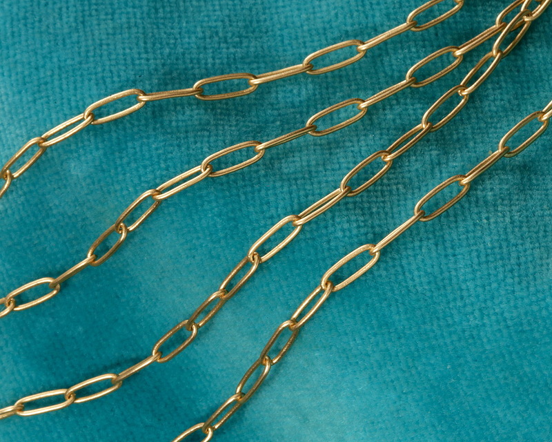 Satin Hamilton Gold (plated) Medium Paperclip Chain