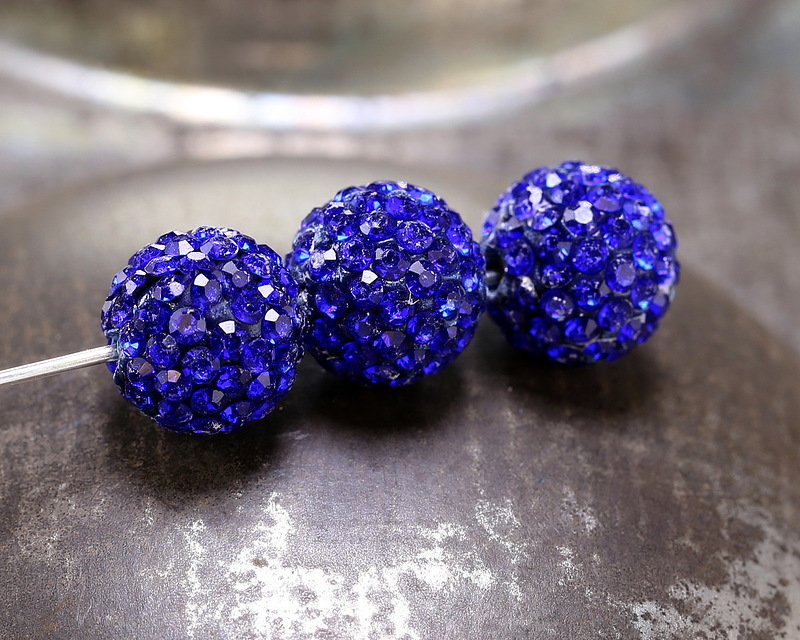 Sapphire Blue Pave Round 10mm