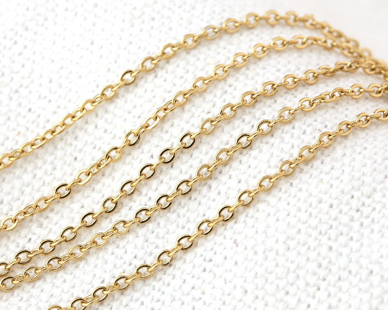 Gold (plated) Stainless Steel Small Cable Chain