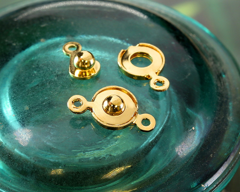 Gold (plated) Snap Clasp 14x7mm