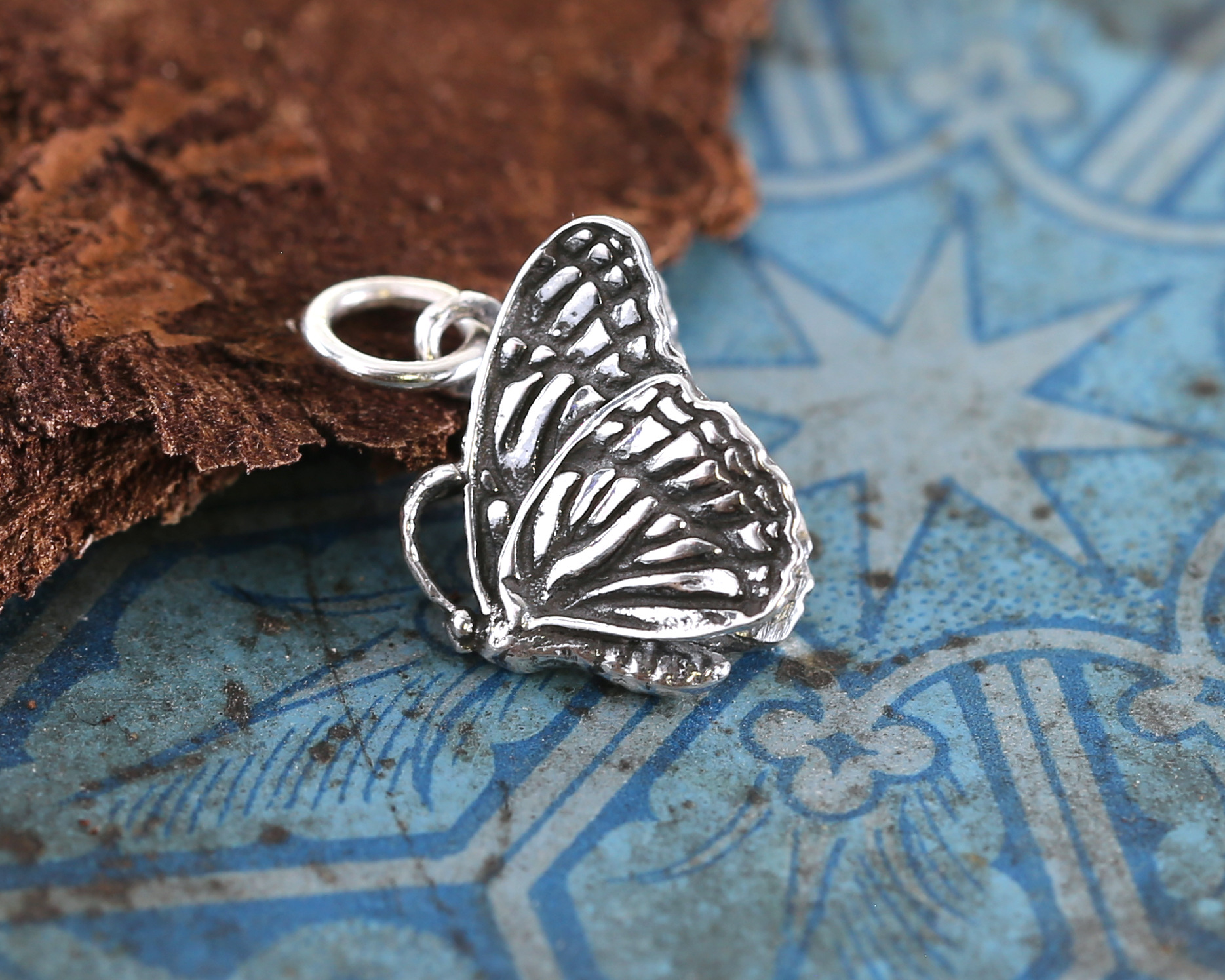 Nina Designs Sterling Silver 3D Butterfly Charm 12x16mm