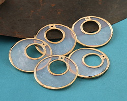 Capiz Shell Off-Center Hoop w/ Gold Finish Focal 25mm