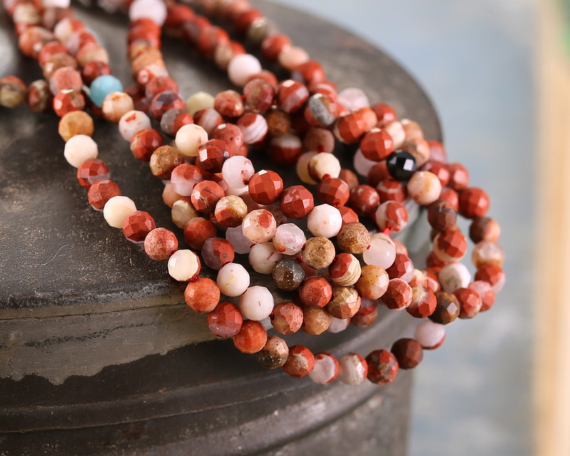 Poppy Jasper Faceted Round 3mm