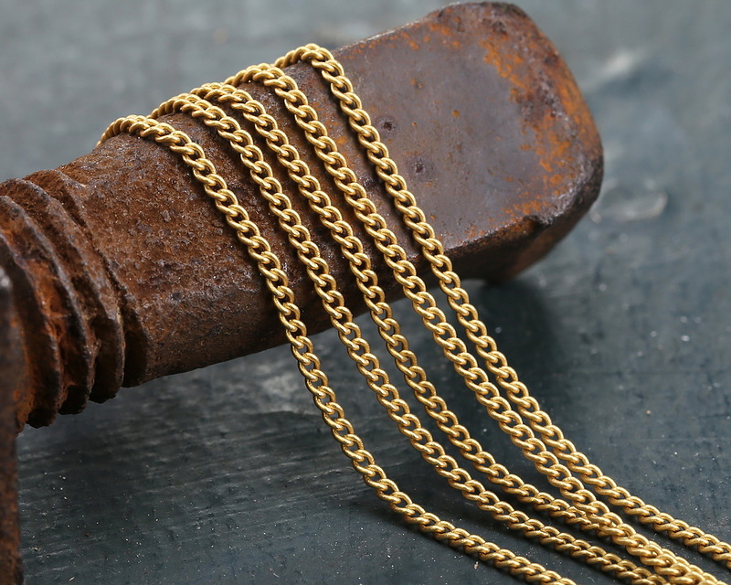 Satin Hamilton Gold (plated) Tiny Curb Chain