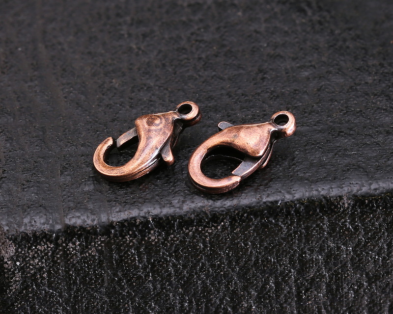 Antique Copper (plated) Lobster Clasp 12x7mm