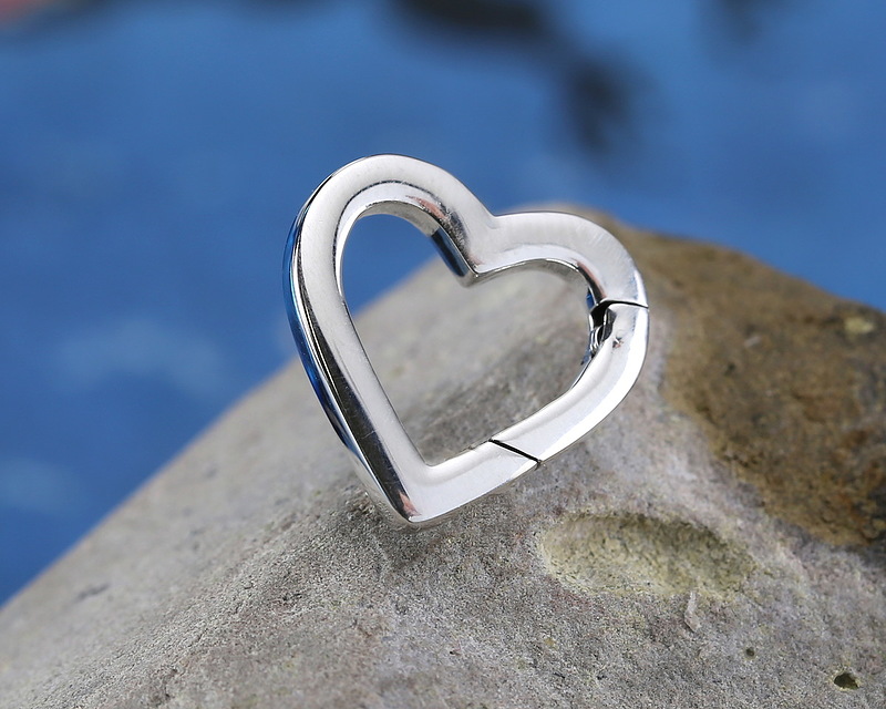 Nina Designs Sterling Silver Heart Charm Holder 15x15mm