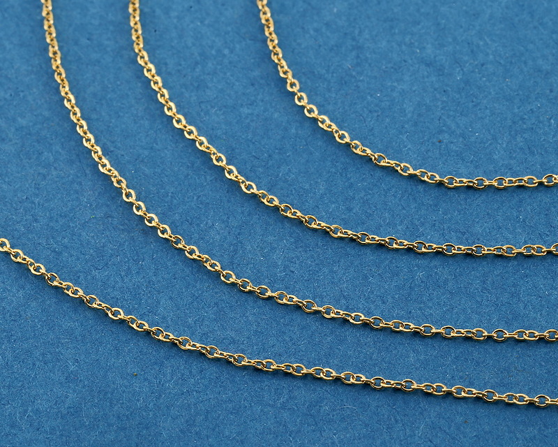 Gold (plated) Stainless Steel Tiny Cable Chain