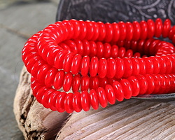 Czech Glass Opaline Red Spacer 2x6mm
