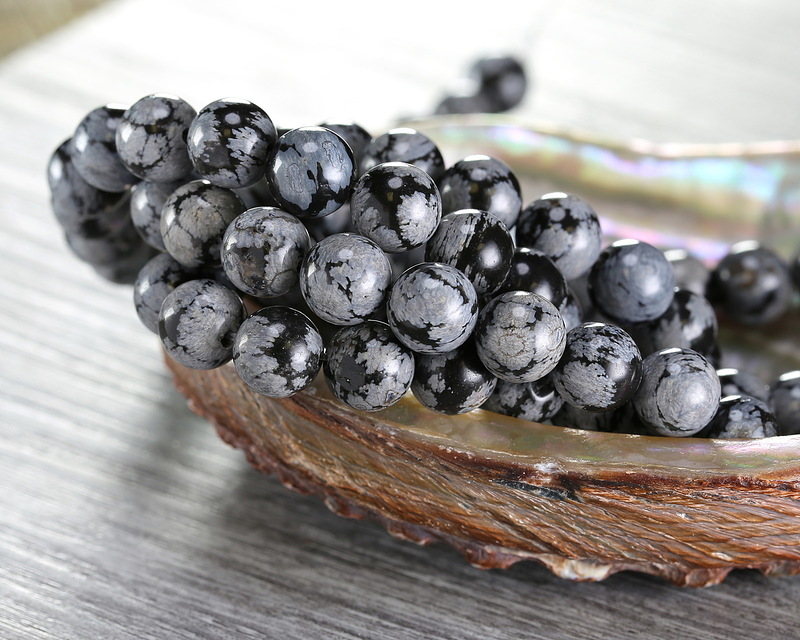Snowflake Obsidian Round 8mm