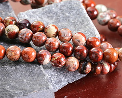 Flower Poppy Jasper Round 8mm