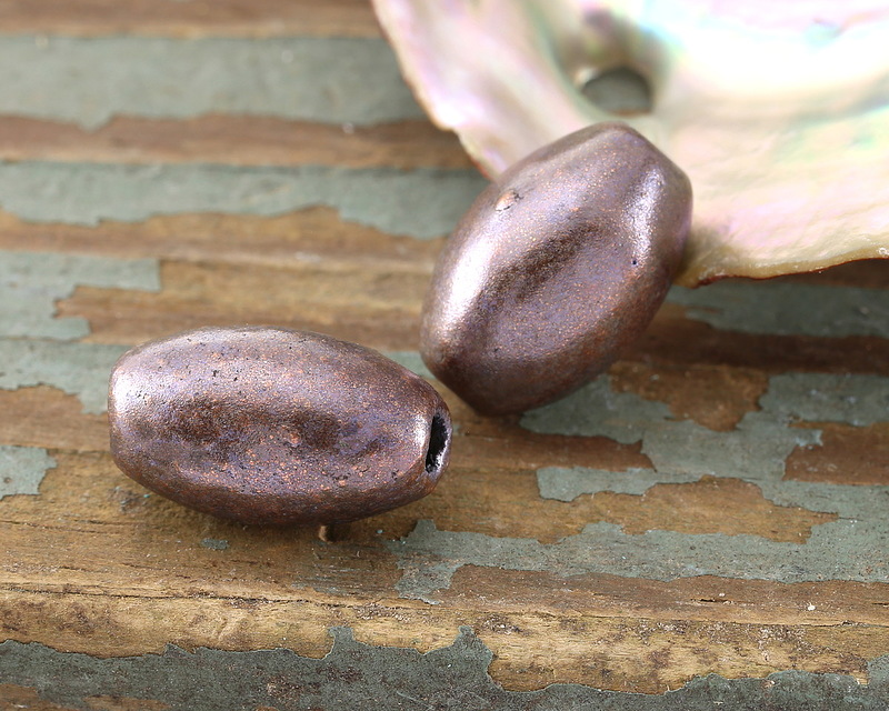 Mykonos Metalized Ceramic Antique Copper Rice 14x7mm