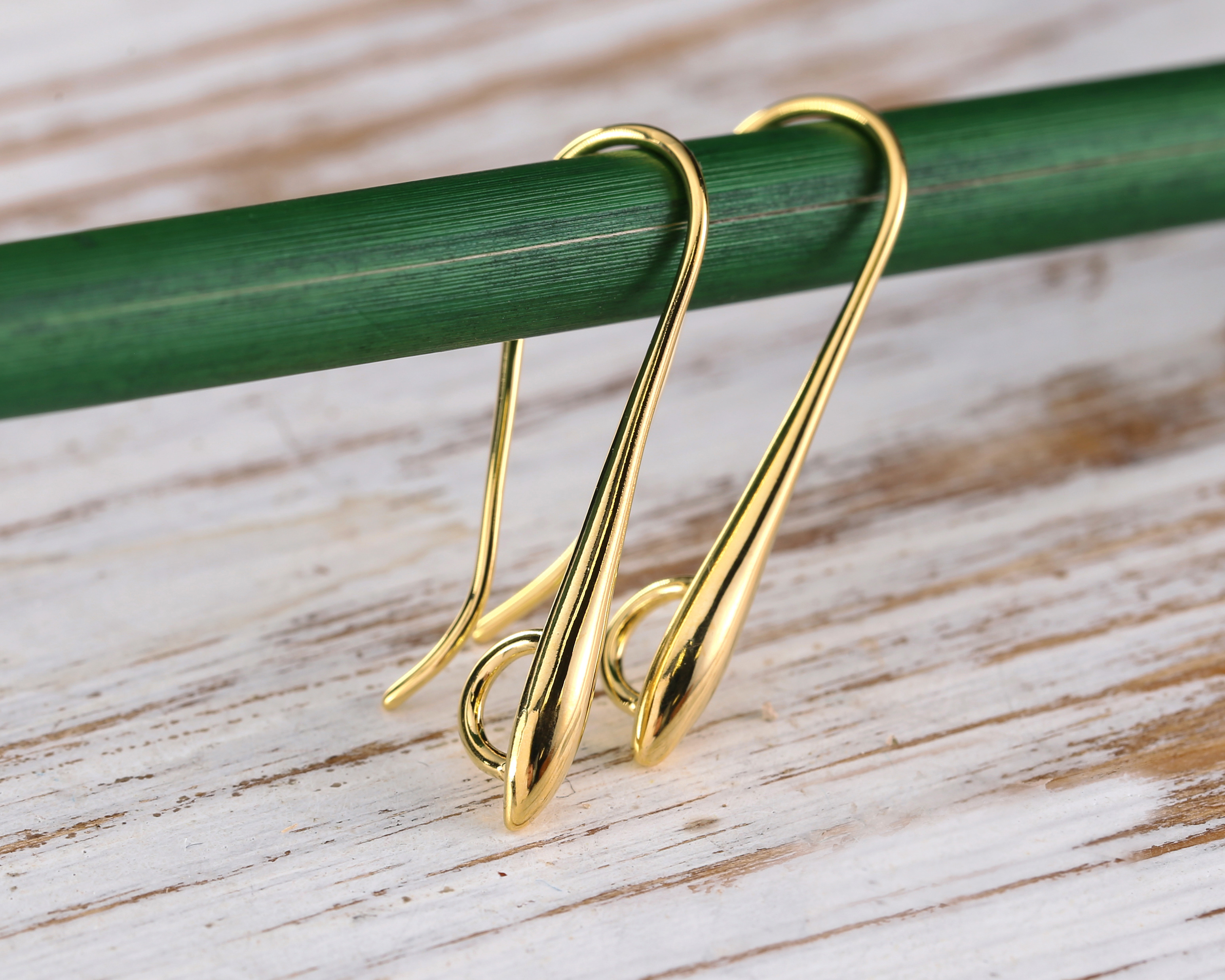 Gold (plated) Drip Earwire 3x23mm (20 pieces)