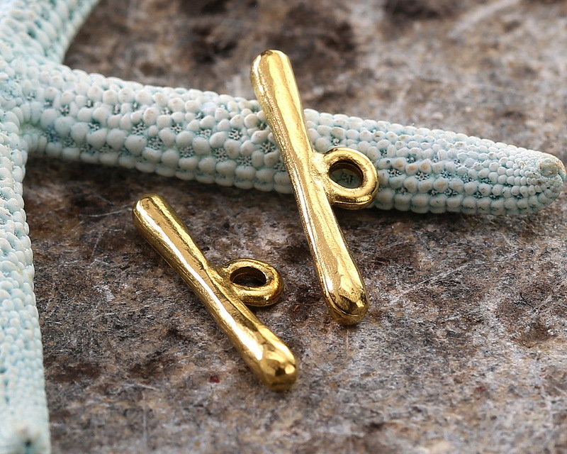Nunn Design Antique Gold (plated) Small Organic Toggle Bar 20.6x6.2mm
