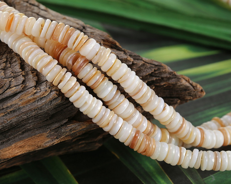 Natural Mussel Shell Heishi 1-2x6mm