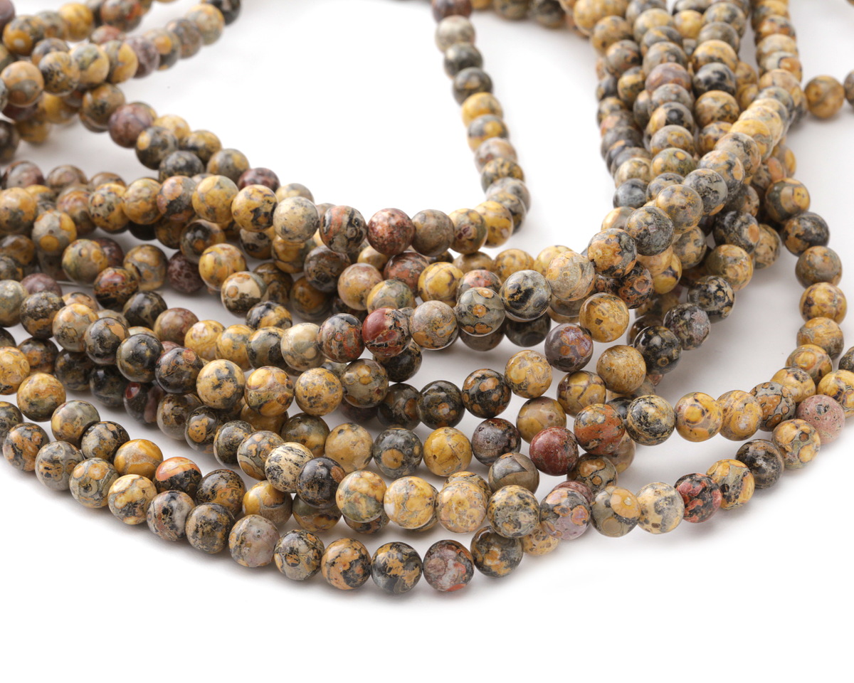 Leopardskin Jasper (Yellow) Round 8mm - Lima Beads