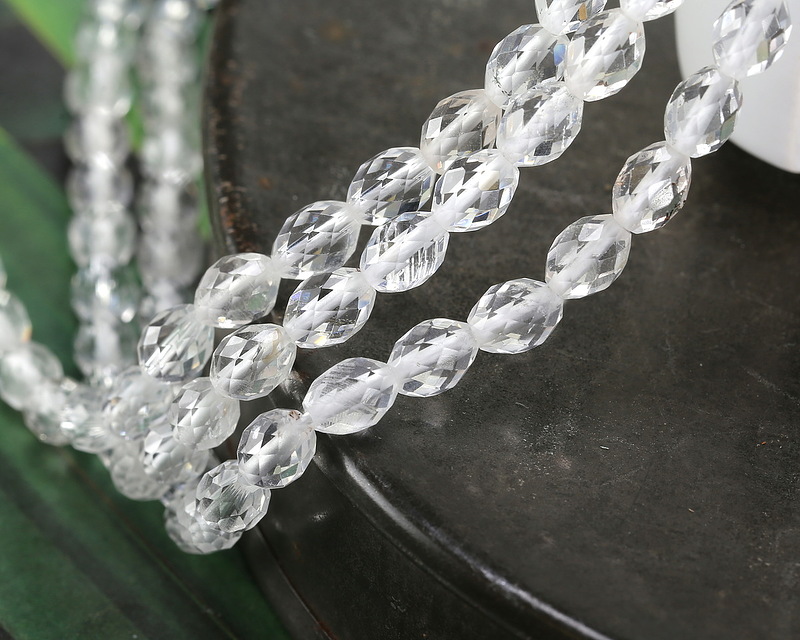 Rock Crystal Quartz Faceted Rice 8x6mm