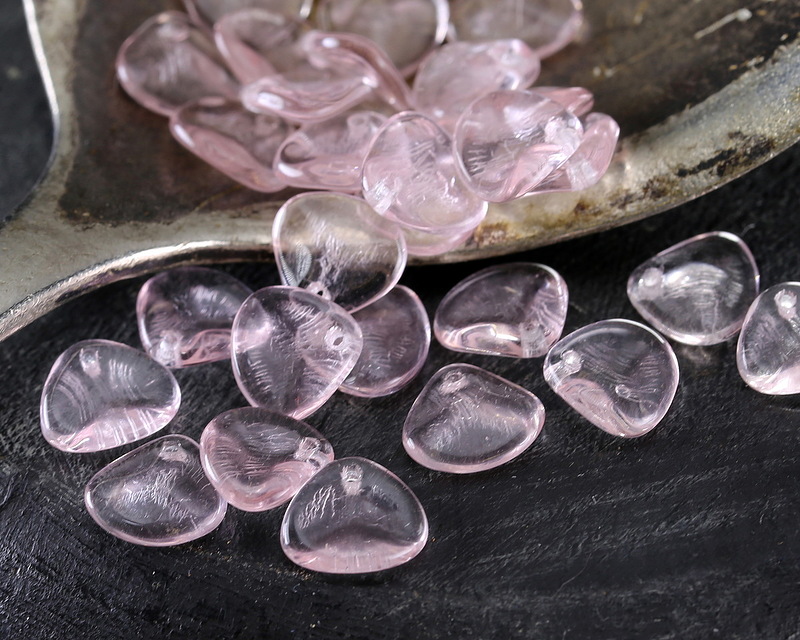 Czech Glass Ballet Pink Rose Petal 8x7mm