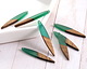 Walnut Wood & Emerald Resin Dagger Focal 7x43mm - Lima Beads