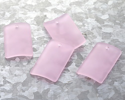 Blossom Pink Beach-Style Glass Bottle Curve Rectangle 19x33mm
