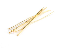 Gold (plated) Stainless Steel Head Pin 3", 21 gauge