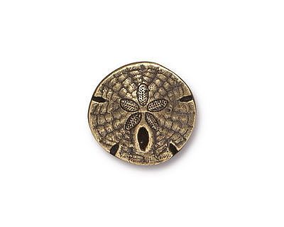 TierraCast Antique Brass (plated) Sand Dollar Button 16mm