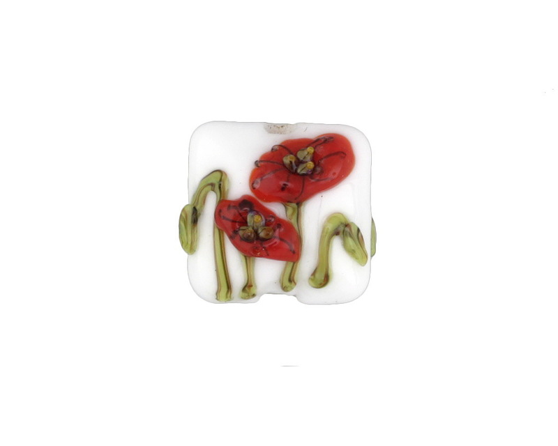 Grace Lampwork Poppy Fields Pillow 15-16mm