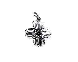 Nina Designs Sterling Silver Dogwood Flower Charm 16x23mm
