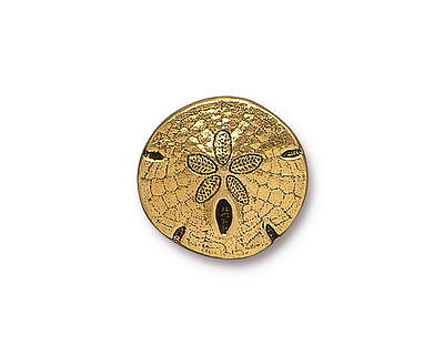 TierraCast Antique Gold (plated) Sand Dollar Button 16mm