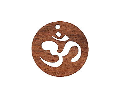 Walnut Wood Openwork Ohm Coin Focal 25mm