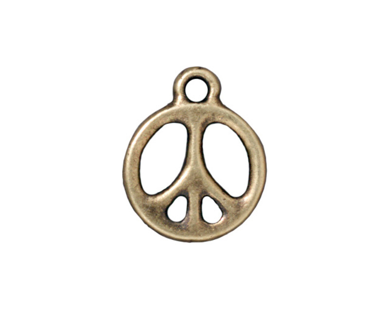 TierraCast Antique Brass (plated) Peace Charm 15x19mm