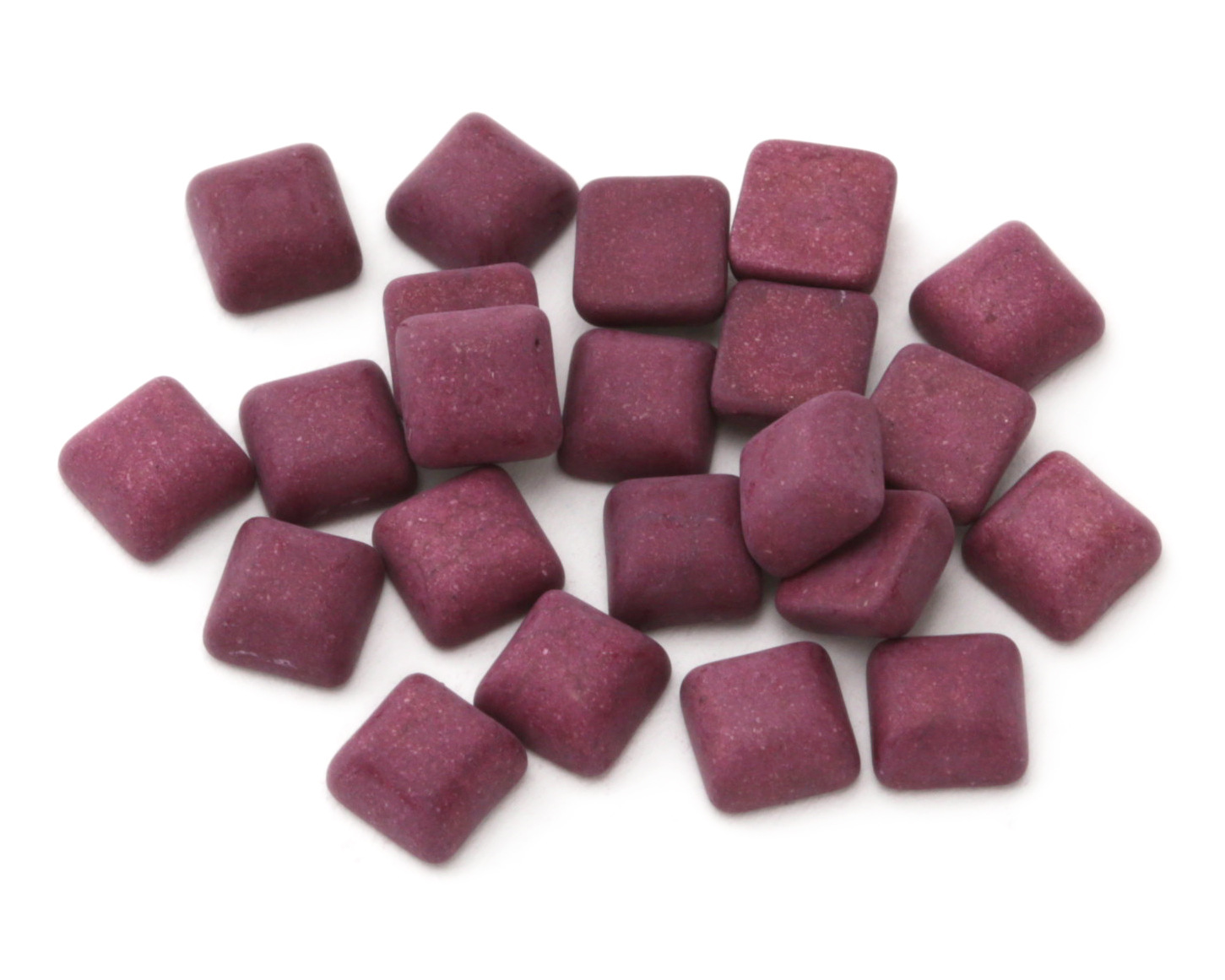 Matte Ruby Resin Square Cabochon 6mm