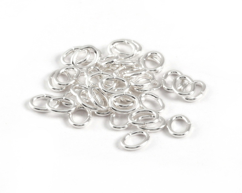 Silver (plated) Oval Jump Ring 5x4mm, 20 gauge