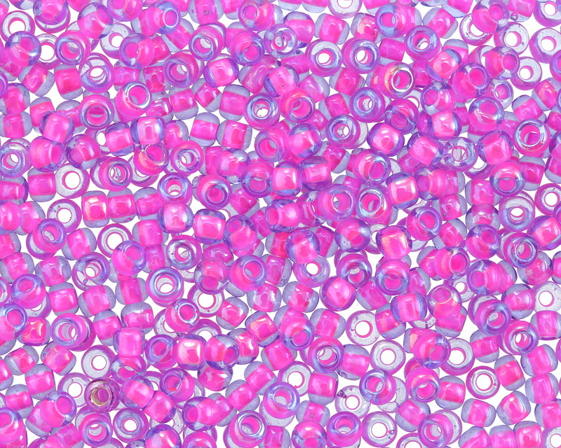 TOHO Luminous Light Sapphire (w/ Neon Pink Lining) Round 8/0 Seed Bead