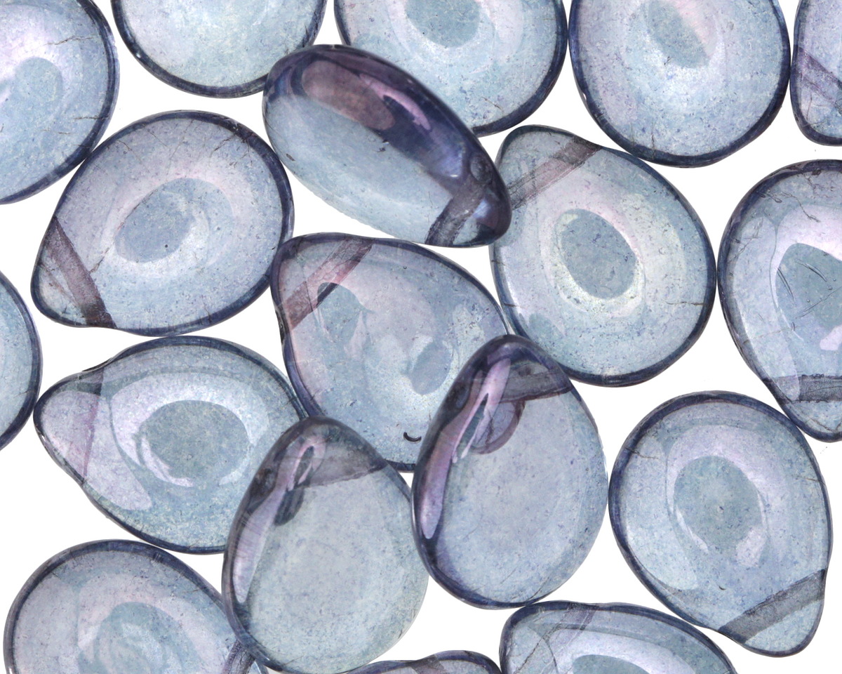Czech Glass Luster Transparent Amethyst Teardrop 12x16mm - Lima Beads