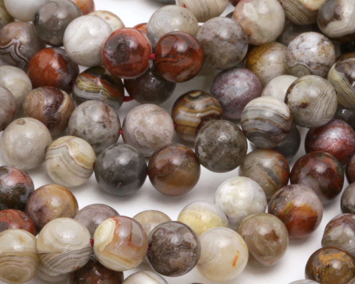 Laguna Lace Agate Round 8mm - Lima Beads