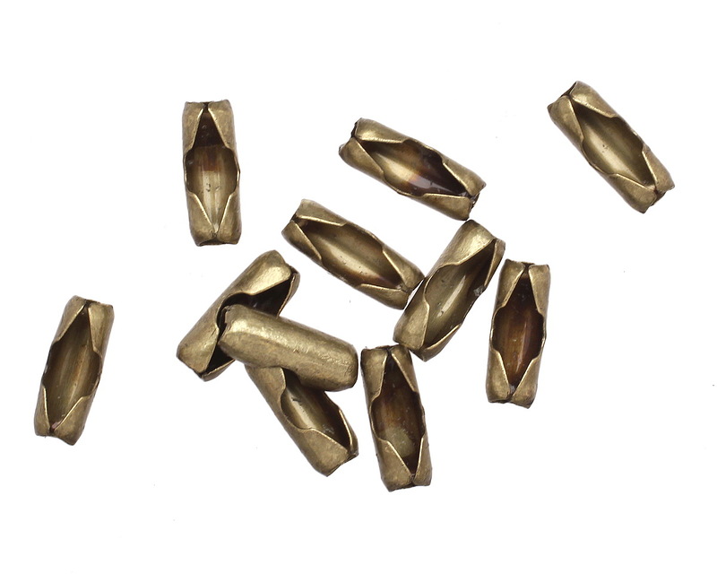 Antique Brass (plated) Ball Chain Clasp 2.3mm